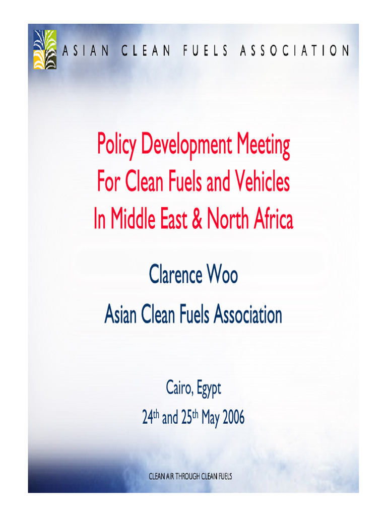 Clean Fuels Policy Meeting MENA 2006 | PDF | Air Pollution | Pollution