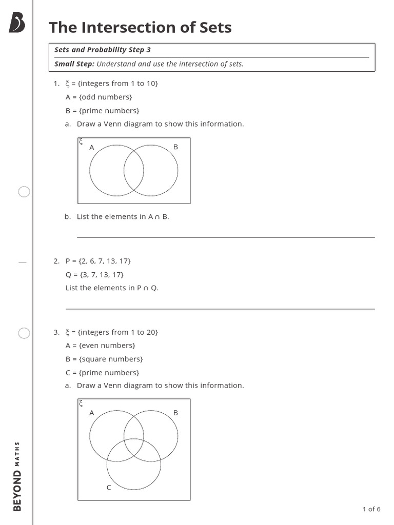 Understanding Set Intersections in Math | PDF | Intersection (Set ...