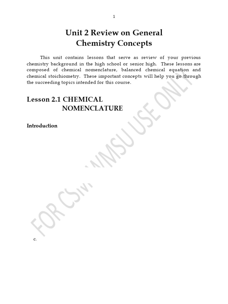 Lesson 2.1 Nomenclature | PDF | Ion | Chemical Compounds