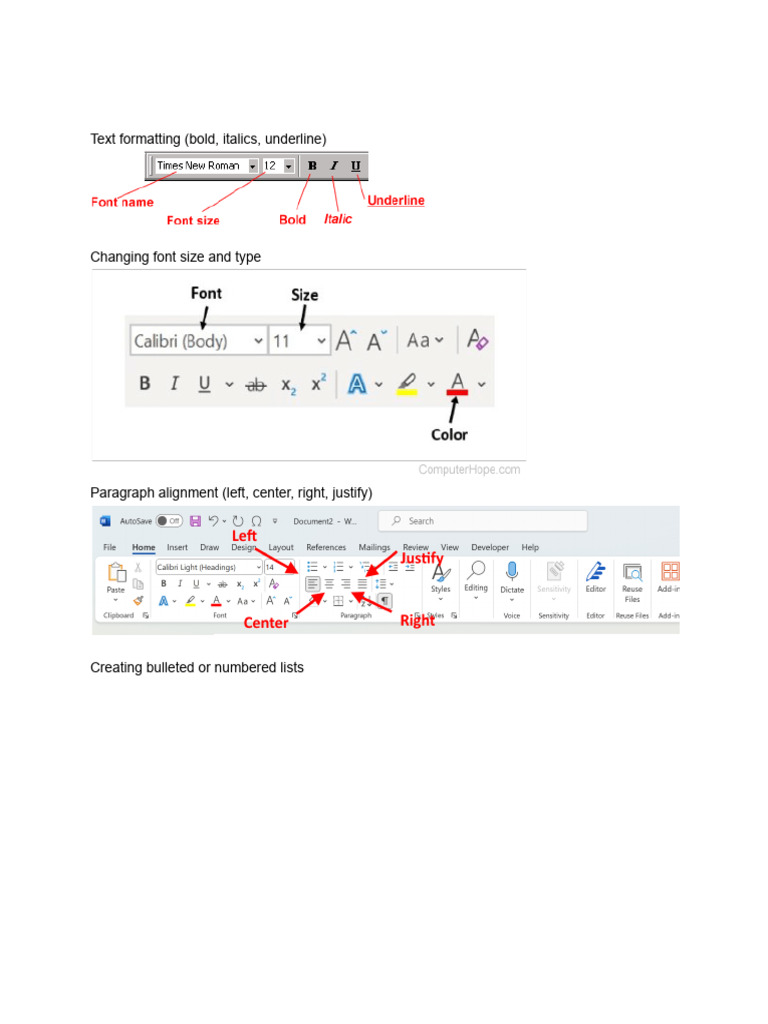 Word Processing Software Demonstration (Basic Features To Demonstrate ...