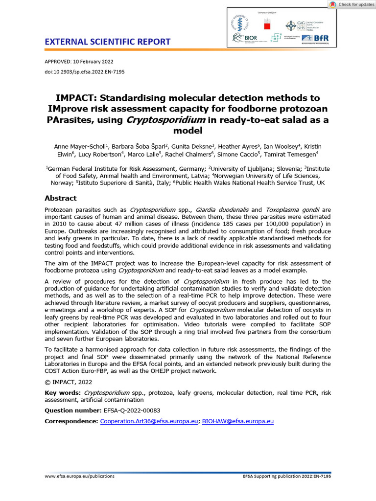 EFSA Supporting Publications - 2022 - Mayer Scholl - IMPACT ...