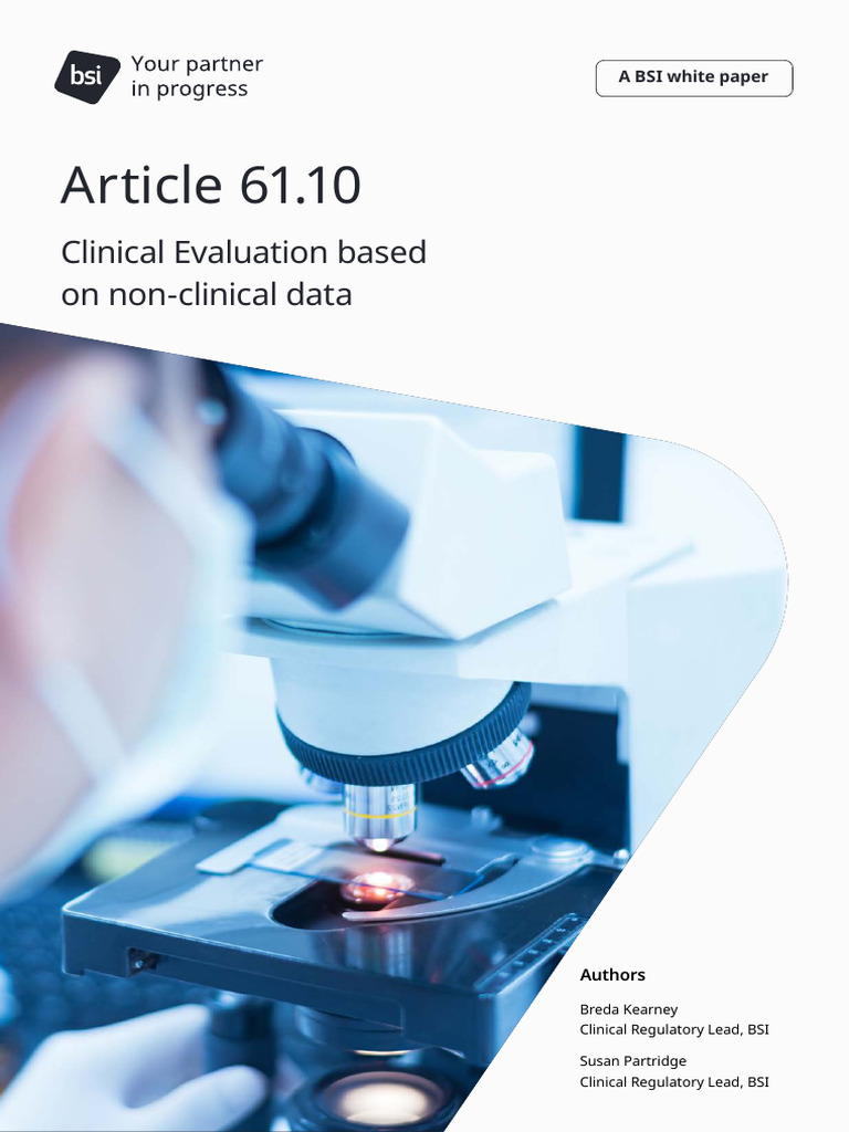 BSI White Paper on MDR Article 61.10 | PDF | Medical Device | Disinfectant