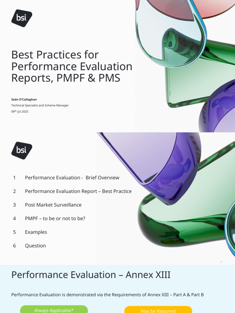 IVDR法规 BSI -Best Practices for Performance Evaluation Reports PMPF-PMS - 20250708 | PDF | Biomarker