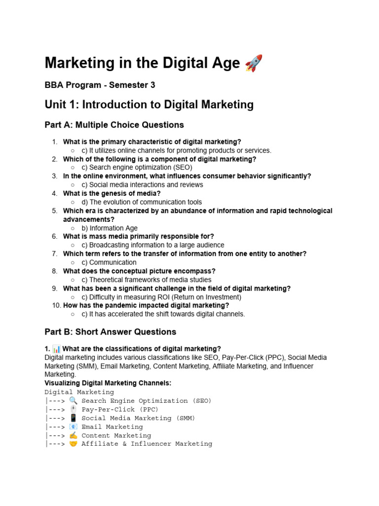 Marketing in the Digital Age- Study Notes (Visual ... | PDF | Search ...