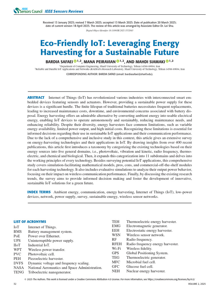 Eco-Friendly IoT Leveraging Energy Harvesting For A Sustainable Future | PDF | Energy Harvesting ...