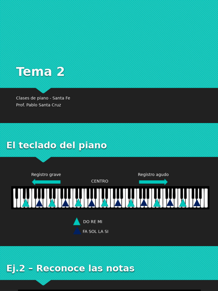 Clase 2. Notas en El Piano - Ejercicios Digitacion | PDF