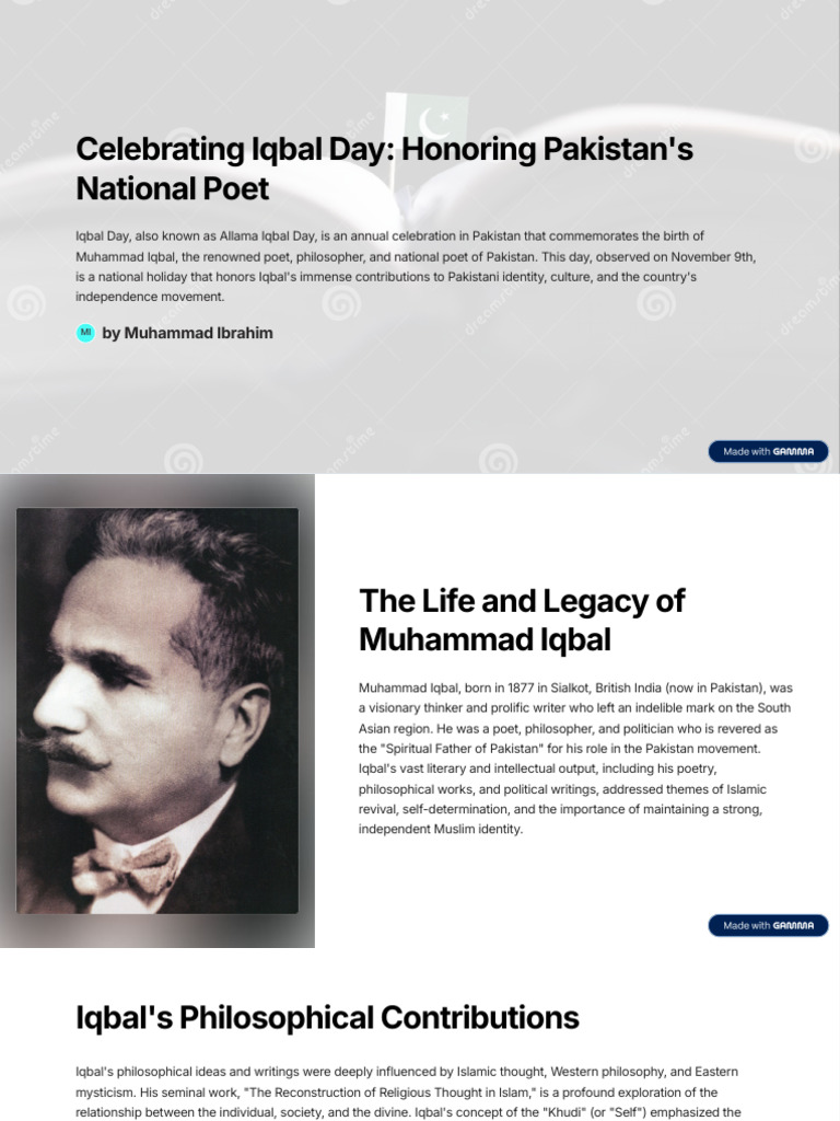 Iqbal Day: Celebrating Pakistan's Poet | PDF