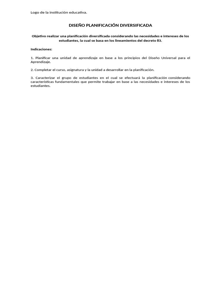 formato_de_planificacion_dua_0 (1) | PDF | Aprendizaje | Plan de estudios