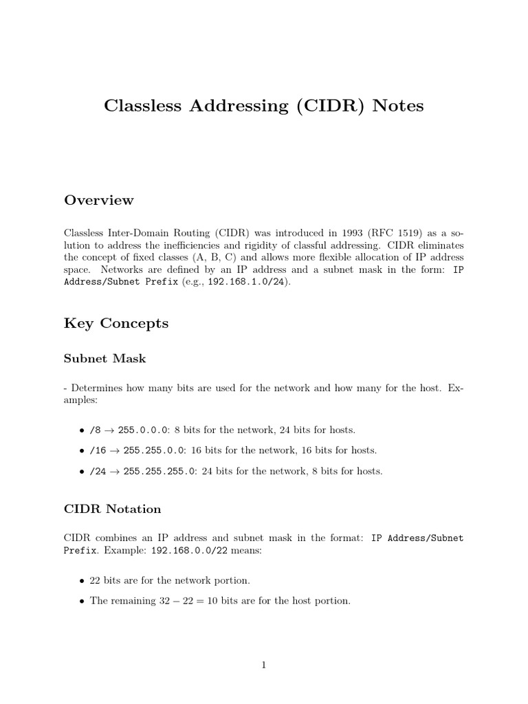 Understanding CIDR and Subnetting Basics | PDF | Network Architecture ...