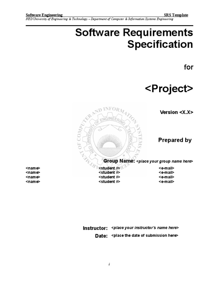 SRS Template | PDF | Graphical User Interfaces | Specification ...