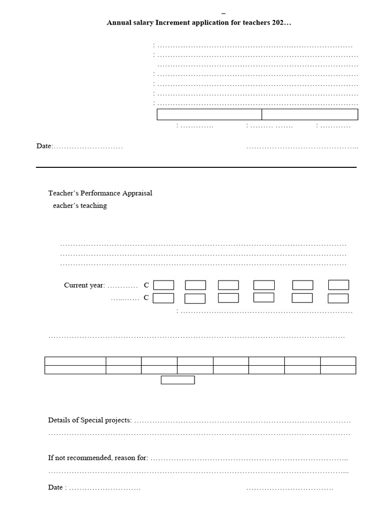 Annual Increment Form 2025 | PDF | Chess | Chess Theory