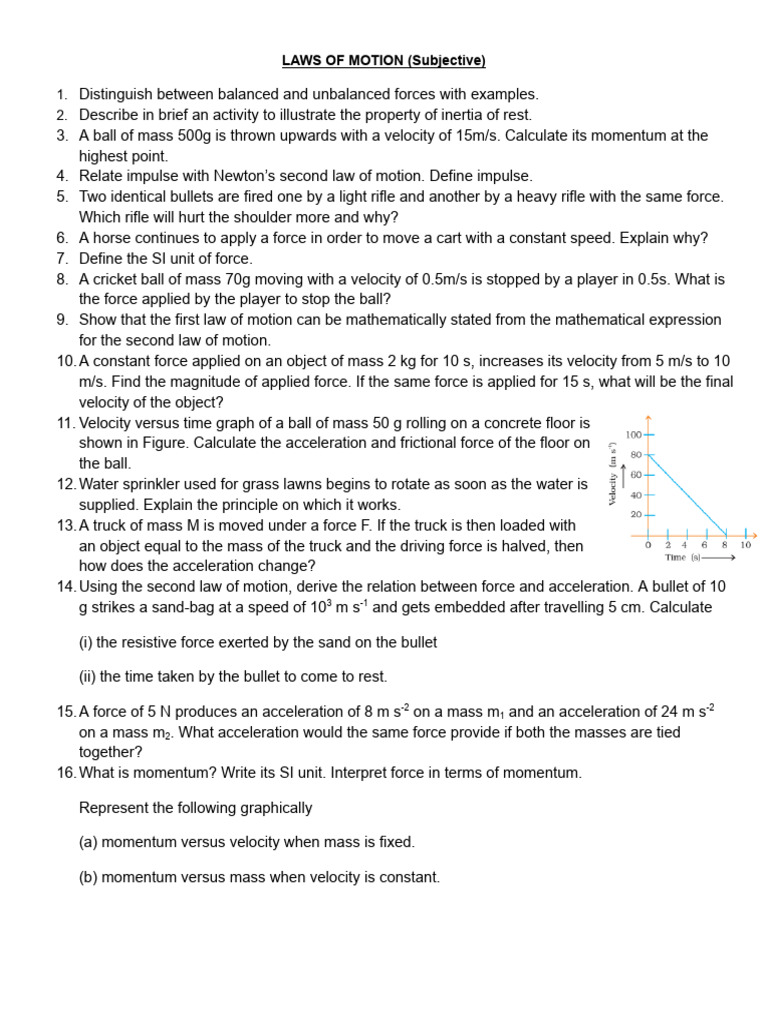 1330-C-13848-Laws of Motion (Subjective) | PDF | Force | Mass