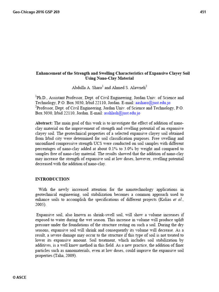Nano-Clay Enhances Expansive Soil Strength | PDF | Soil | Natural Materials