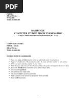 Computer Studies Paper 2: 451/2 (Practical) Hours | PDF | Worksheet ...