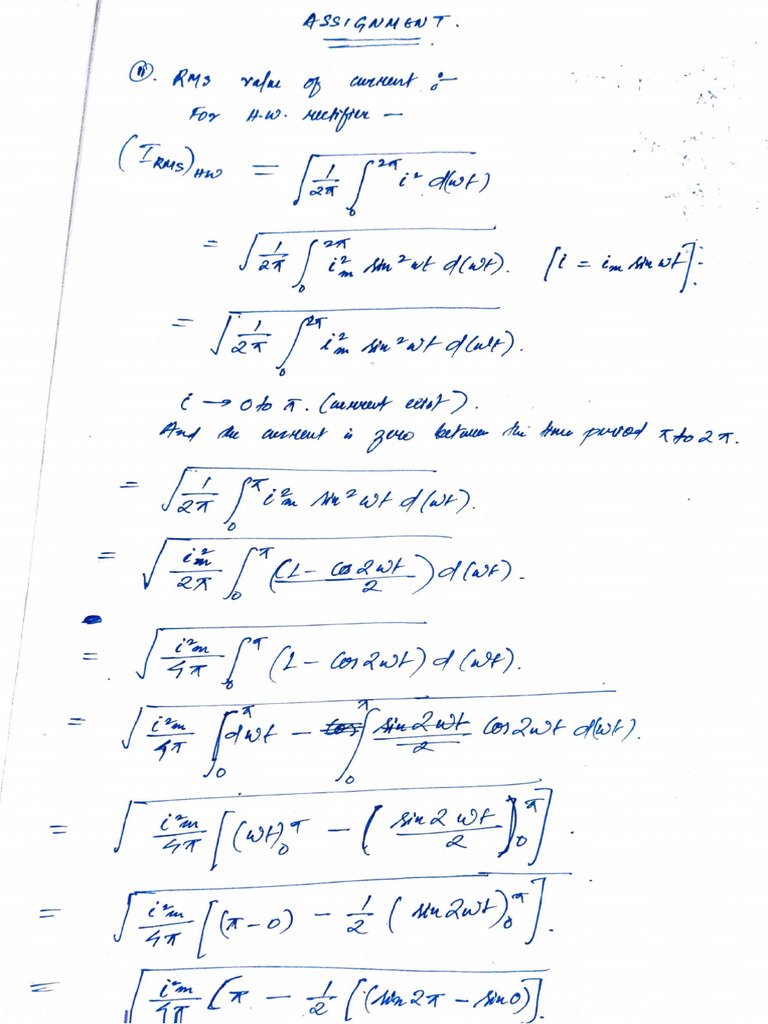 Calculation for Dc Value and Rms Value of Current | PDF