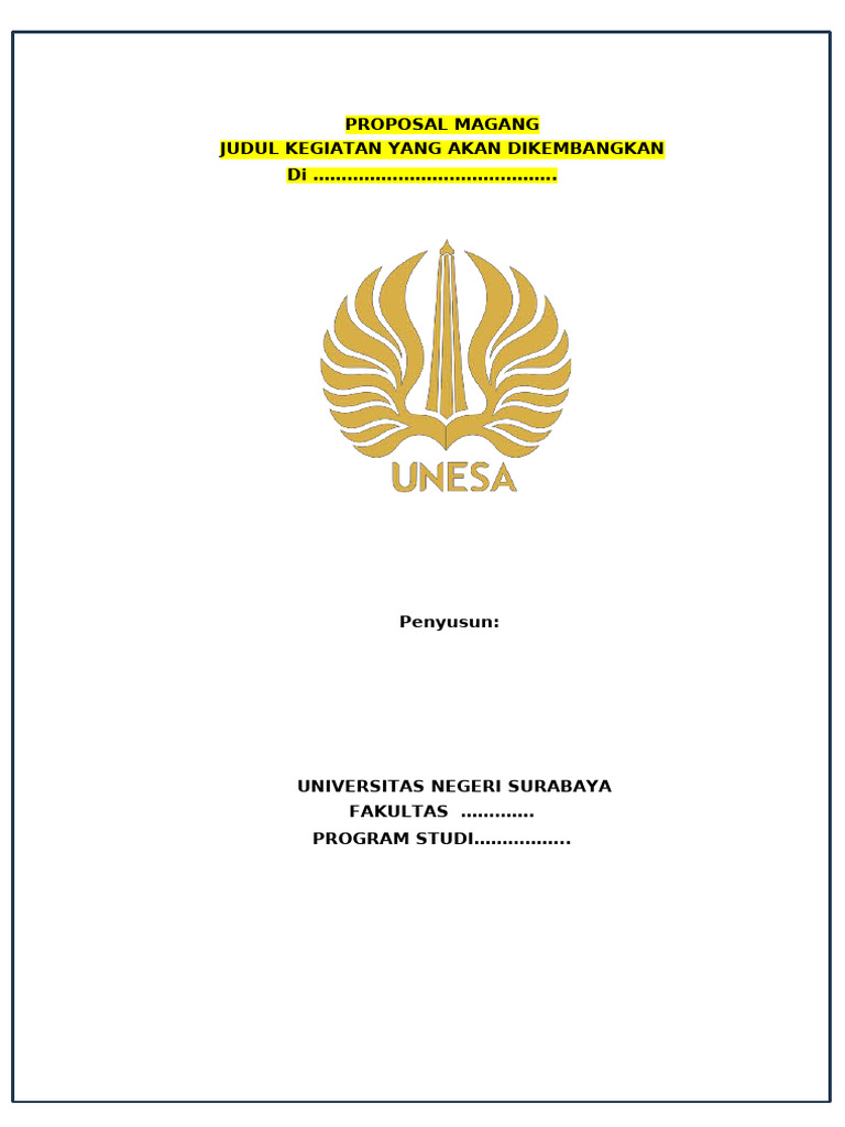 Proposal Magang Mobilitas Akademik UNESA | PDF