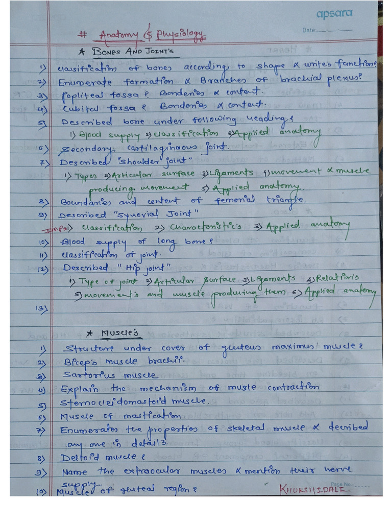 Anatomy & Physiology IMP Q. | PDF