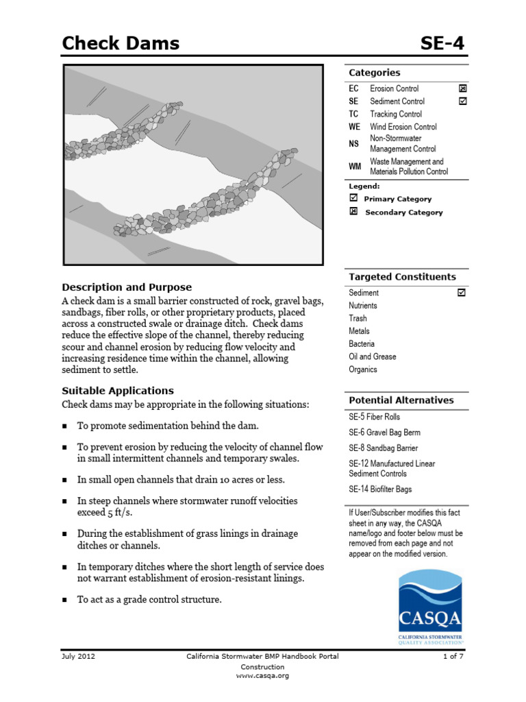 Building Effective Rock Check Dams | PDF | Dam | Water
