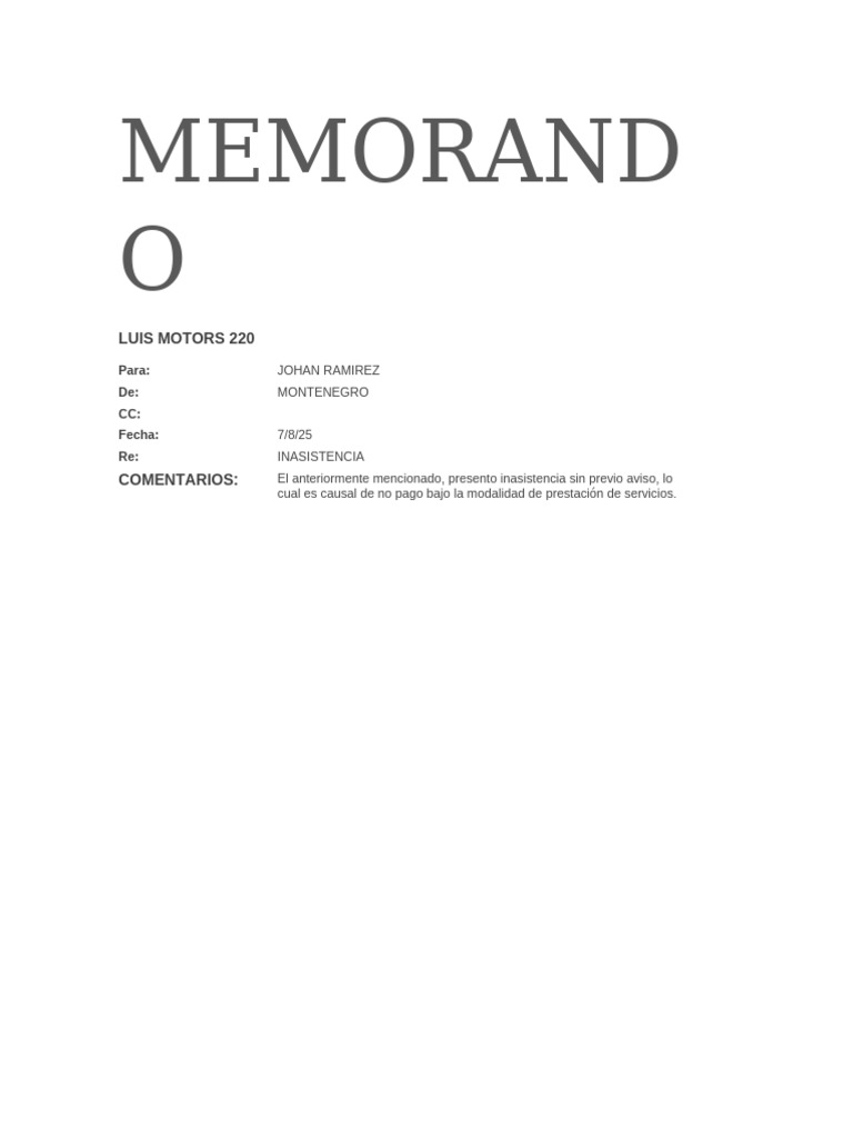MEMORANDO | PDF