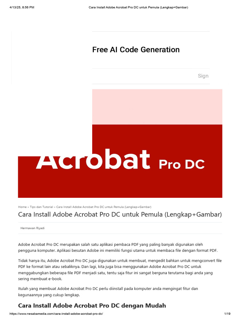 Cara Install Adobe Acrobat Pro DC Untuk Pemula (Lengkap+Gambar) | PDF