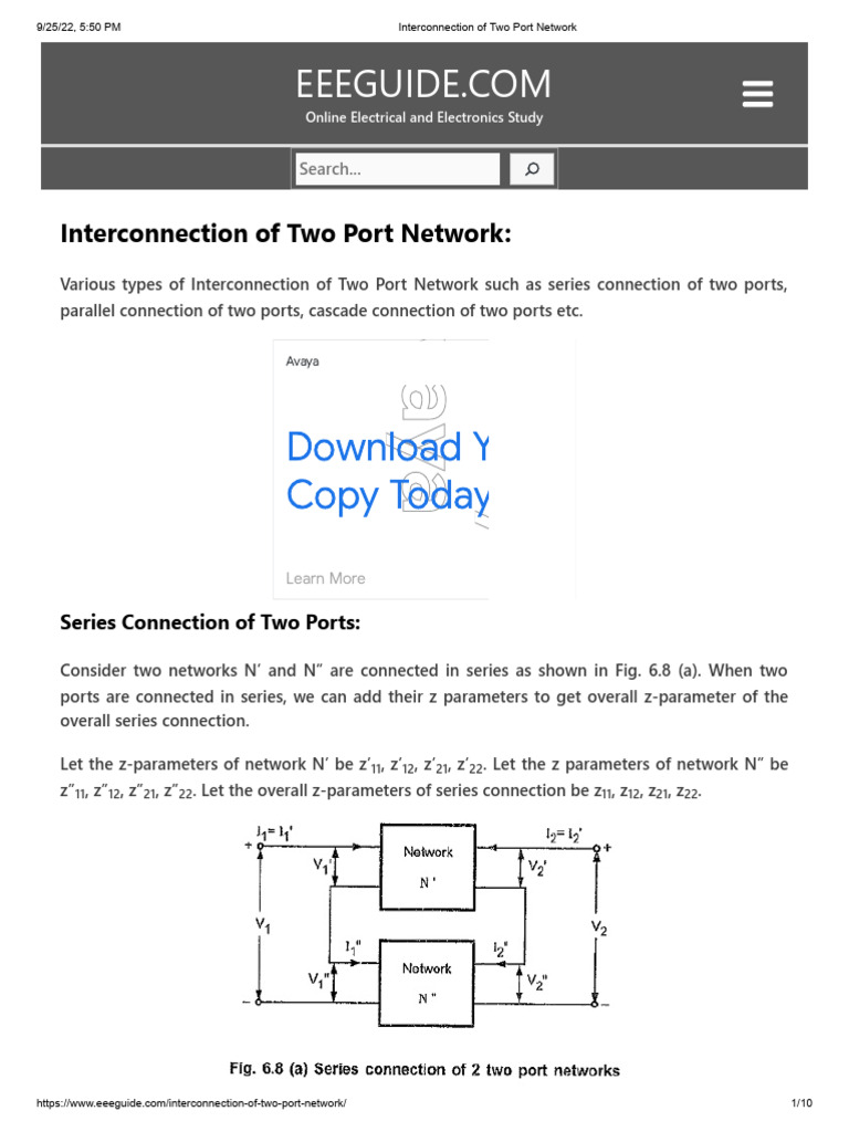Interconnection of Two-Port Networks | PDF | Bipolar Junction ...
