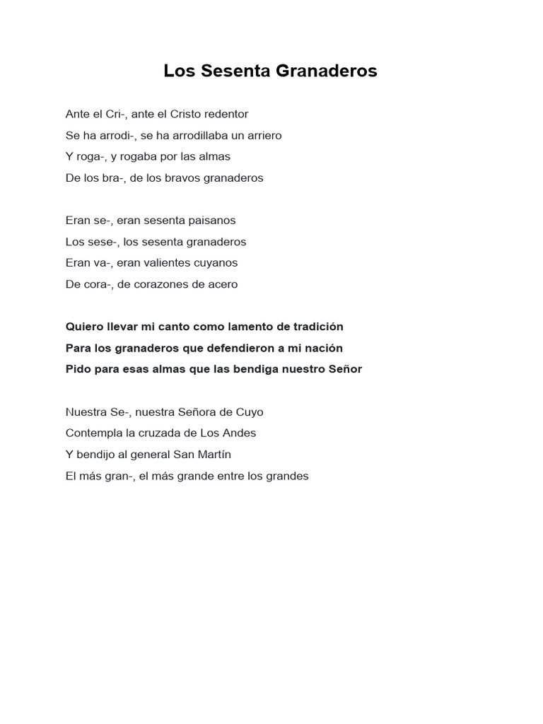 Homenaje a los Sesenta Granaderos | PDF