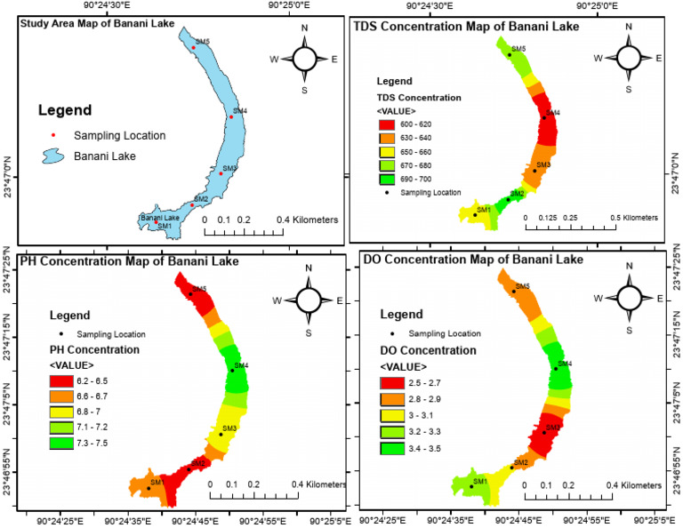 Water Quality Assessment Map of Banani Lake | PDF