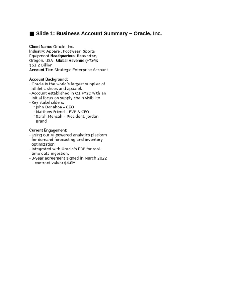 Oracle Account Engagement Overview | PDF