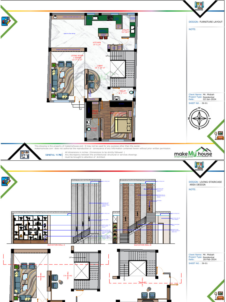 Residential Furniture Layout Design | PDF | Wall | Building Engineering