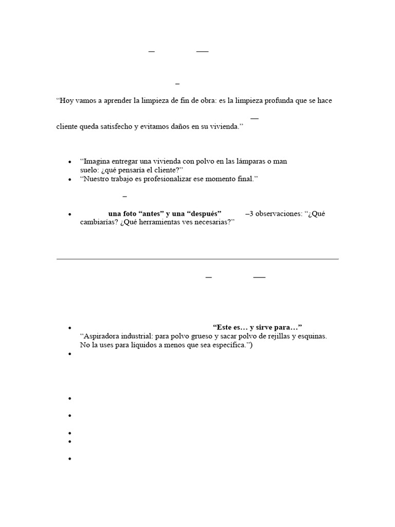 Limpieza de Fin de Obra: Guía Completa | PDF | Aspiradora