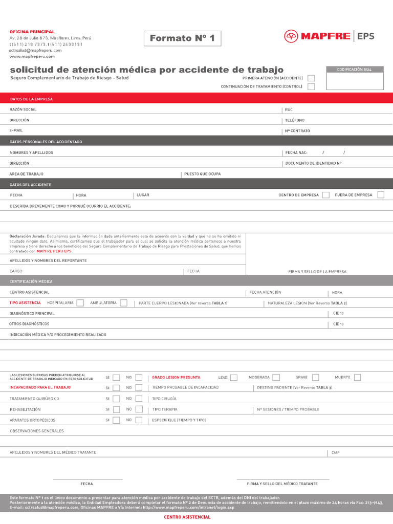 Formato 1 SCTR Salud | PDF
