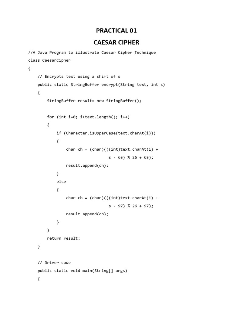 Caesar Cipher | PDF