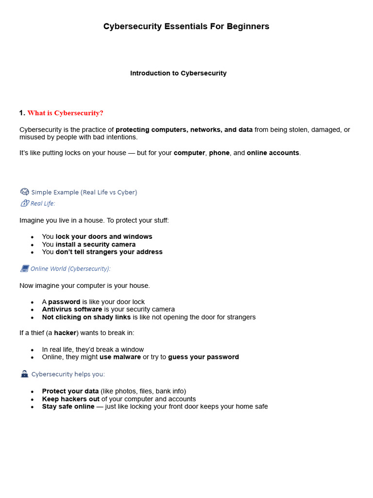 Free Cybersecurity Guide for Beginners | PDF | Security | Computer Security