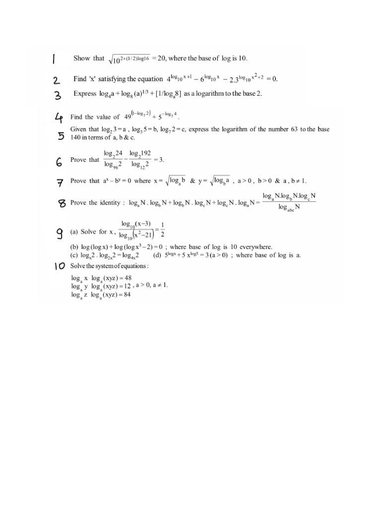 15 CPP Logarithm (Bansal) 3 | PDF