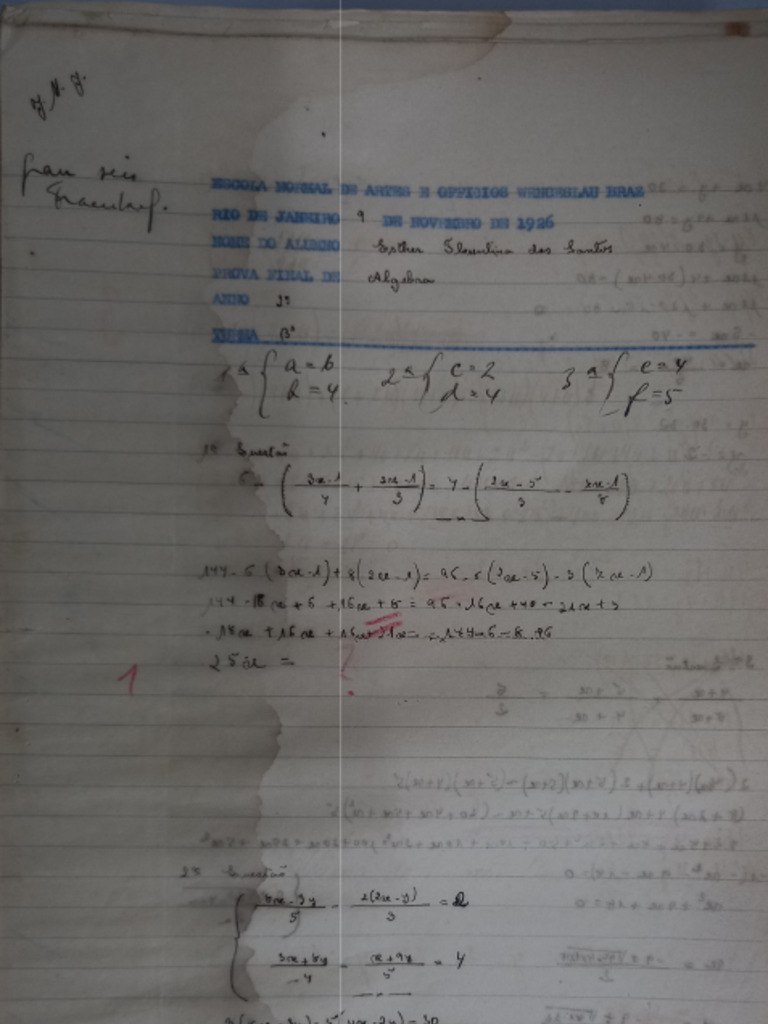 01 - Prova de Álgebra - Turma B2 (F) | PDF