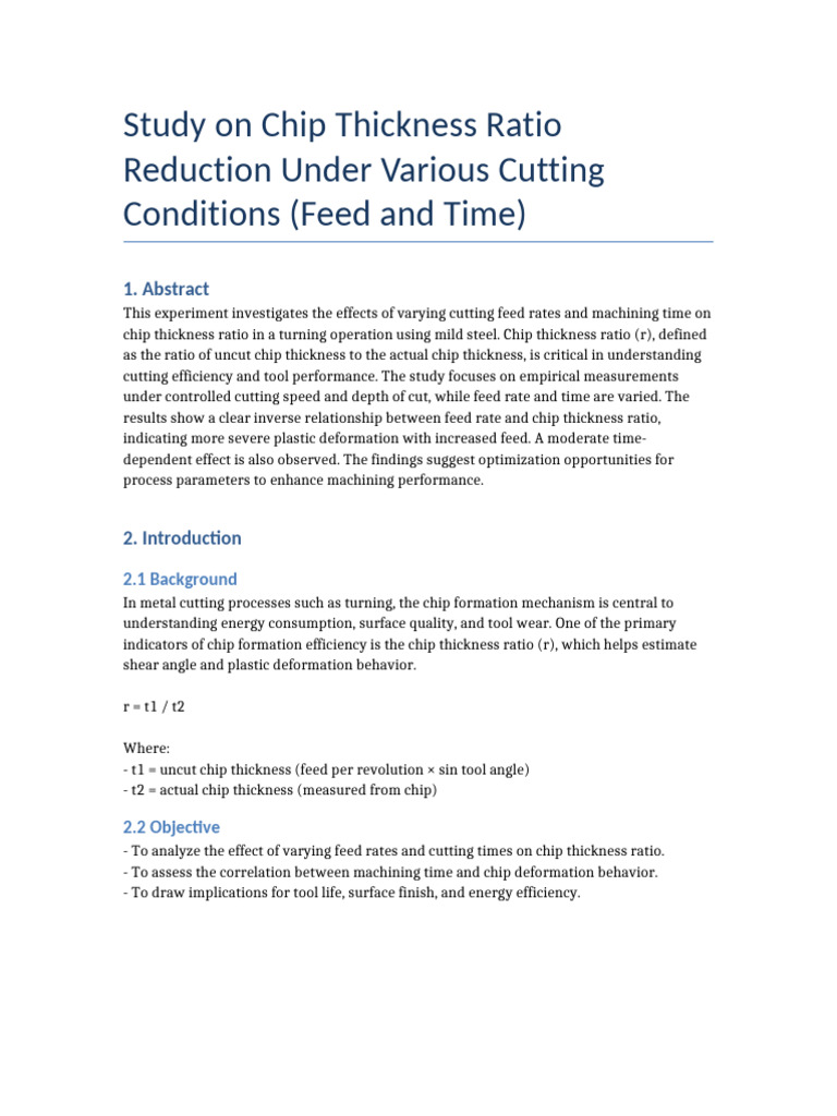 Chip Thickness Ratio in Turning Operations | PDF | Industrial Processes ...