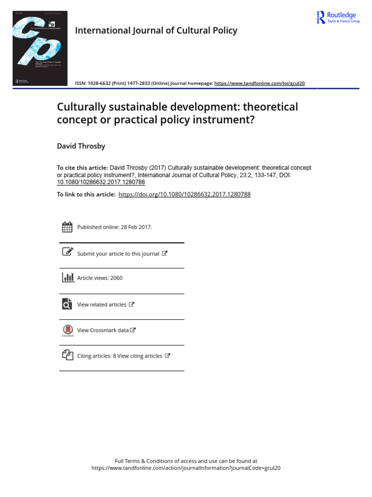Culturally Sustainable Development Explained | PDF | Sustainability ...