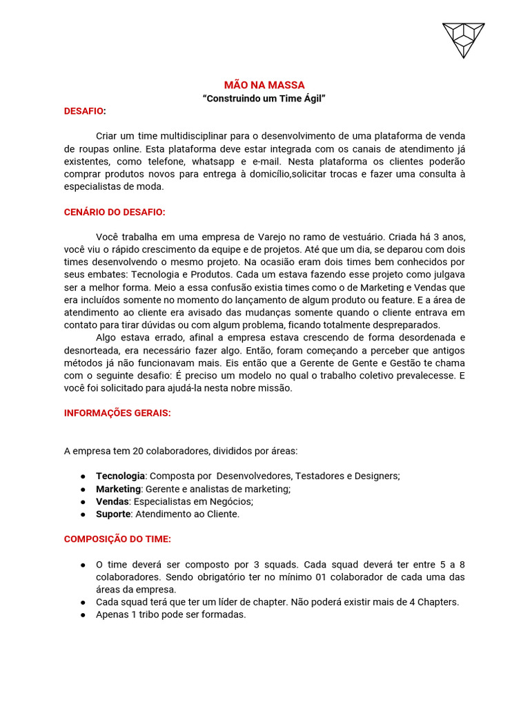 Time Ágil para Plataforma de Vendas Online | PDF | Marketing ...