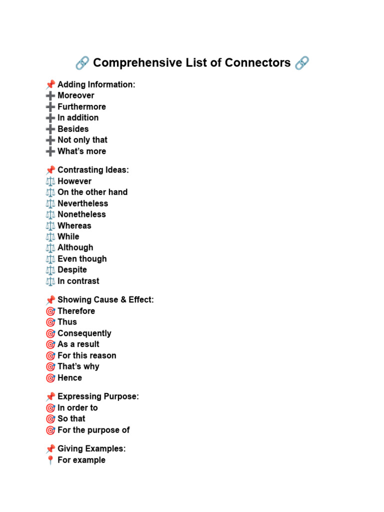 ? Comprehensive List of Connectors ? | PDF