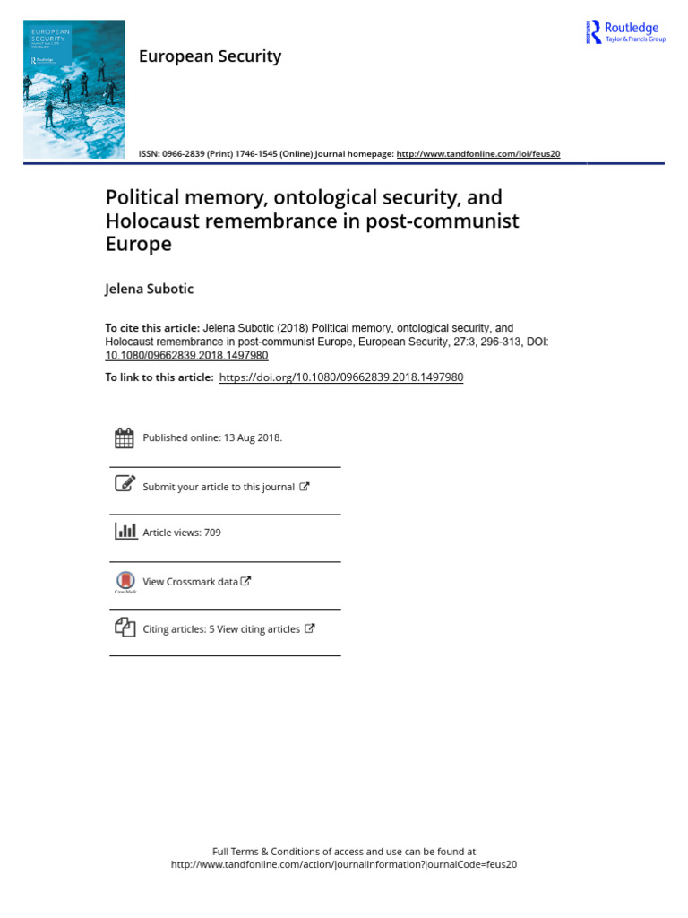 Holocaust Remembrance in Post-Communist Europe | PDF