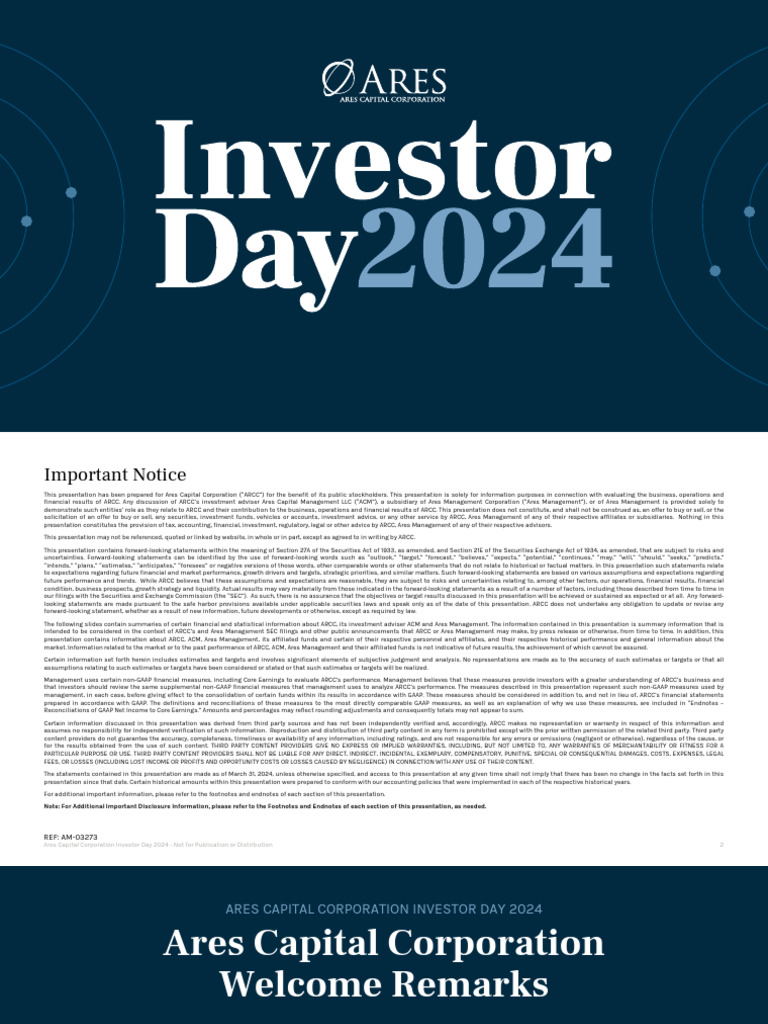 ARCC Investor Day 2024 | PDF | Private Equity | Investing