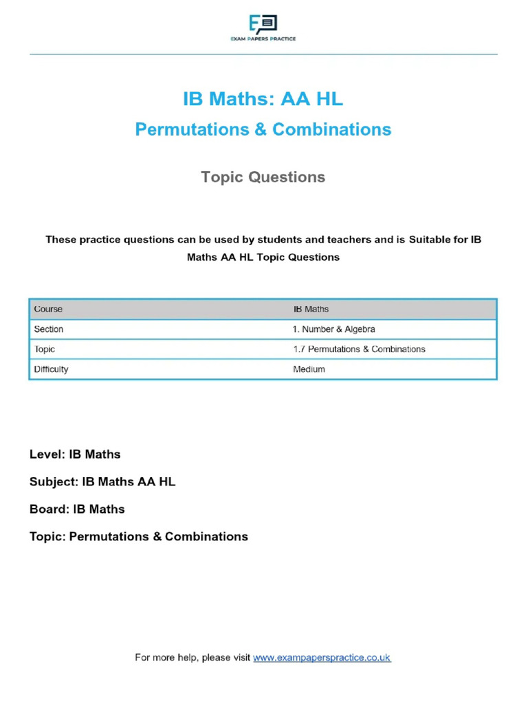 Maths Ib Grade 10 Aahl 1 | PDF