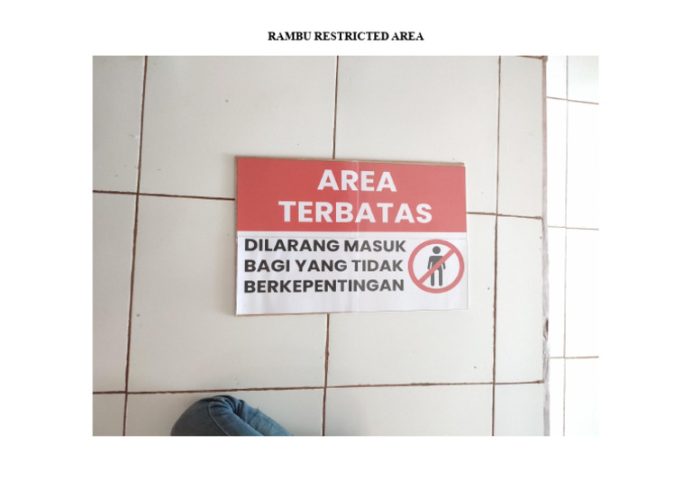 Rambu Restricted Area Land Clearing | PDF