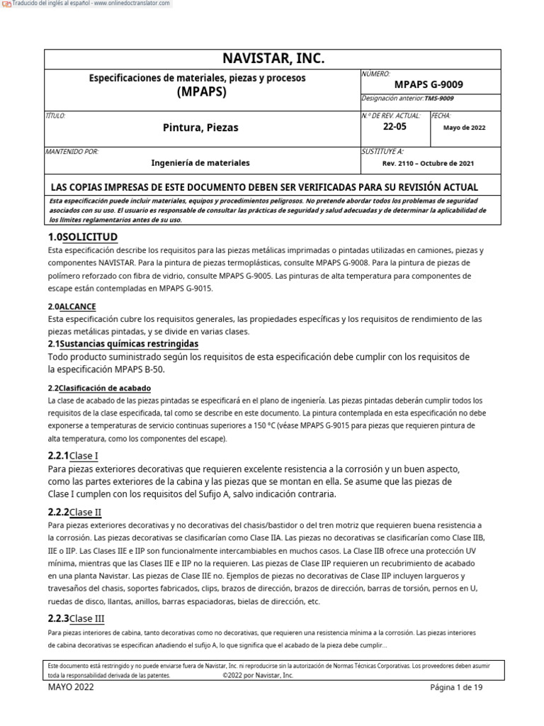 MPAPS G-9009[1].en.es | PDF | Pintar | Acero