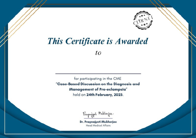 Certificate for _ Case-Based Discussion on the Diagnosis and Management ...