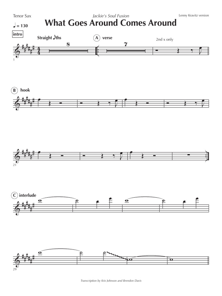 What Goes Around Comes Around - Tenor Sax | PDF