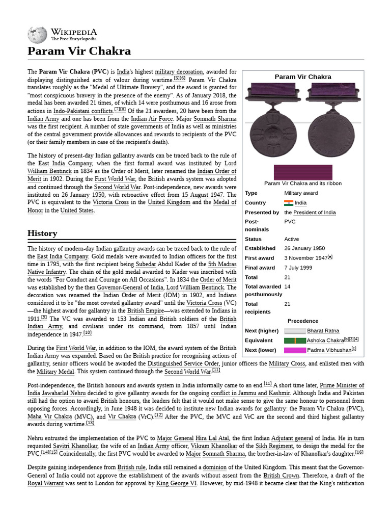 Param Vir Chakra | PDF