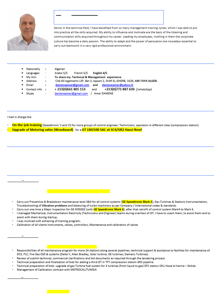 CV Amar Damene en May 2025 | PDF