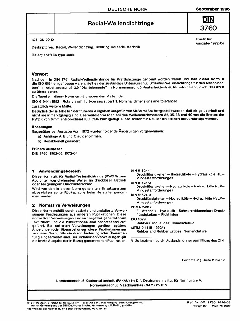 Din 3760 RWDR | PDF