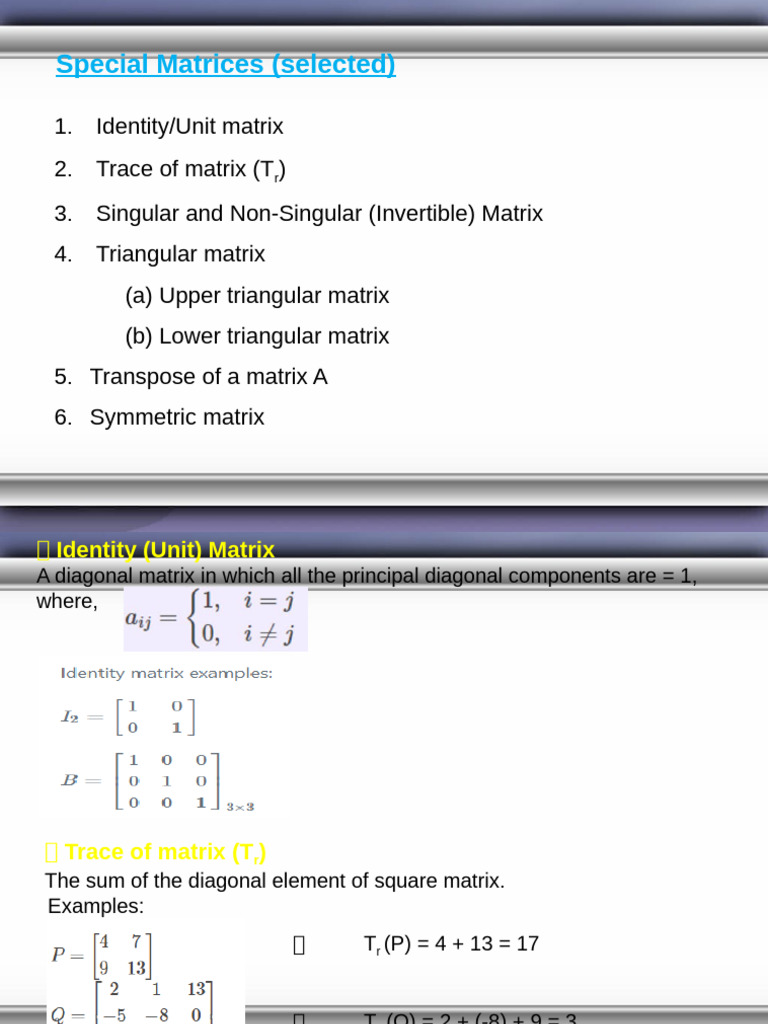 La (Special Matrix) | PDF